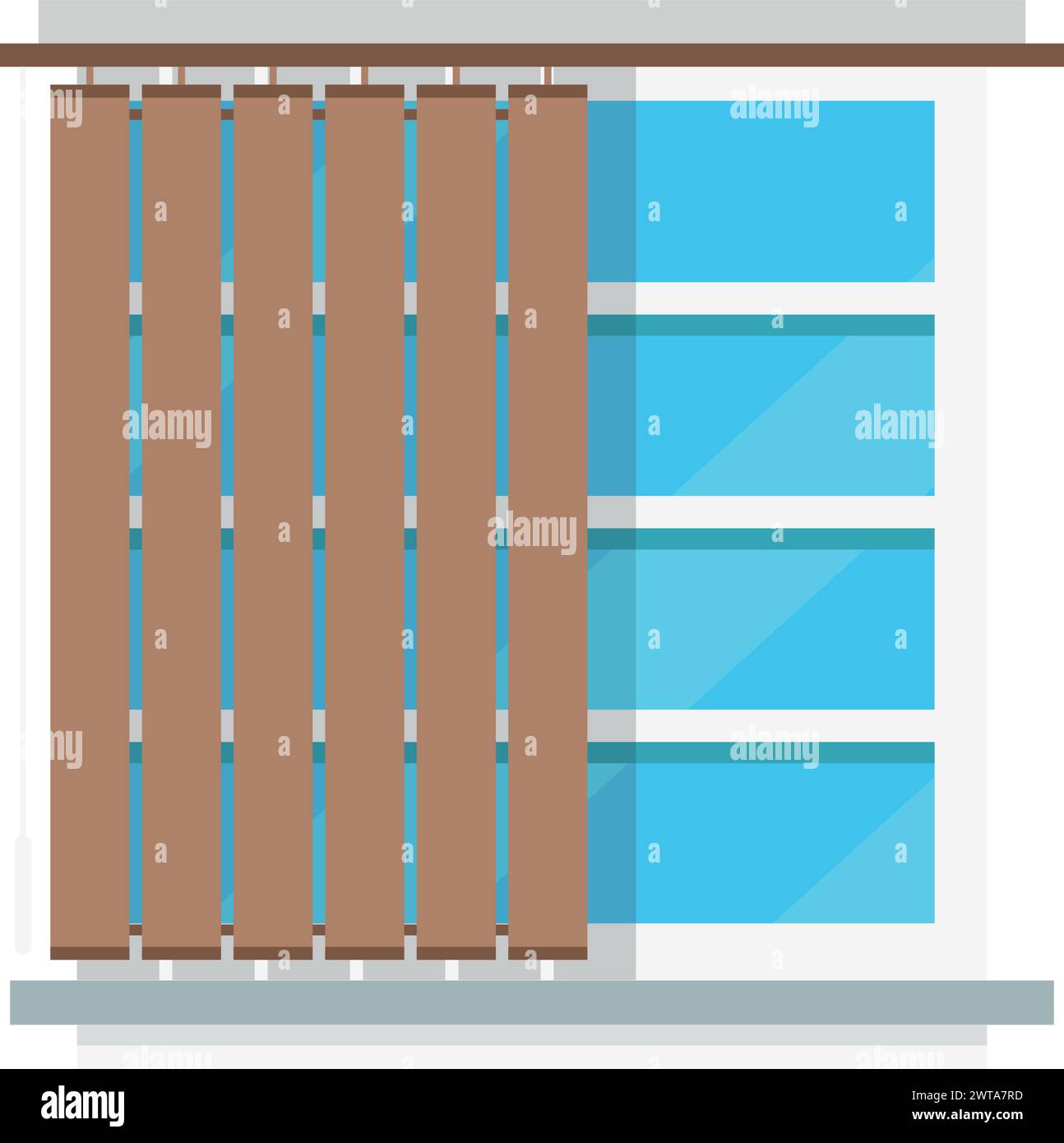 Window with vertical blinds. Interior element. Cartoon room glass Stock ...