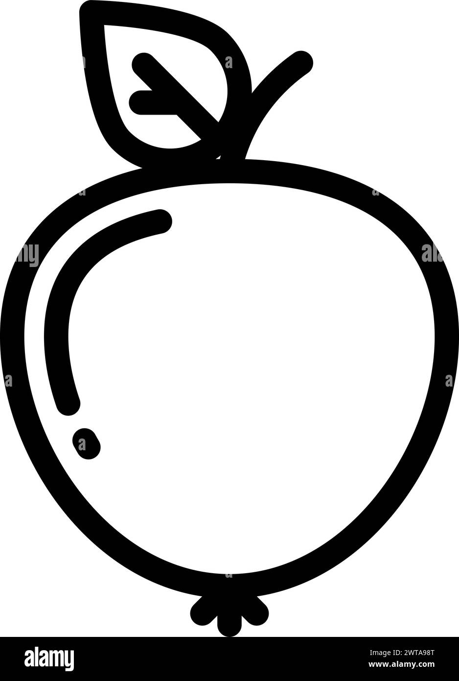 Apple line icon. Natural garden fruit symbol Stock Vector Image & Art ...
