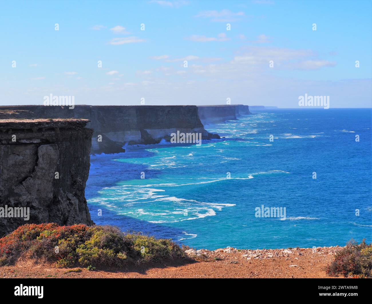 South coast of Australia, showcasing rugged cliffs and vibrant azure ...