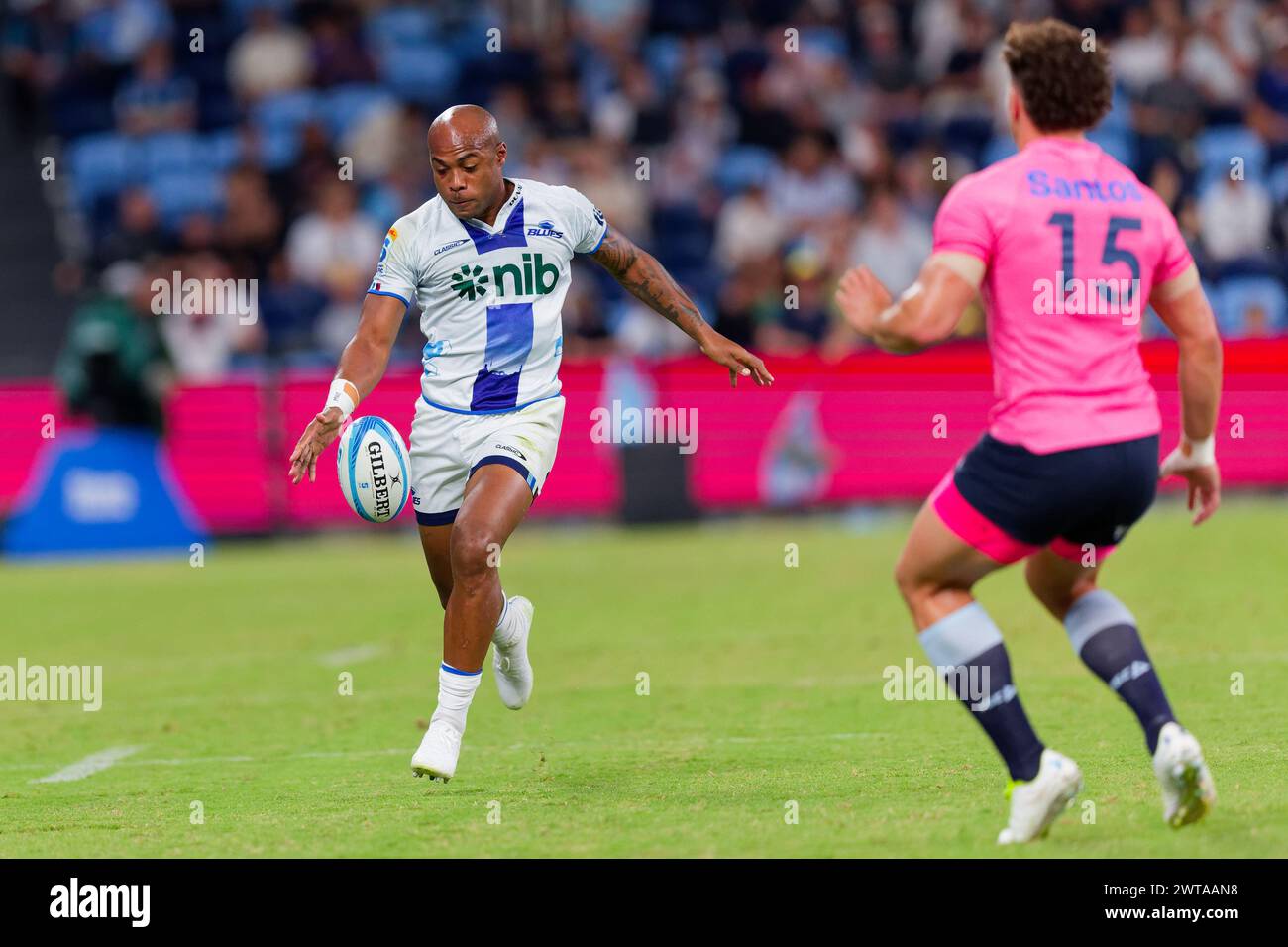 Sydney, Australia. 16th Mar, 2024. Mark Tele'a of the Blues prepares to ...