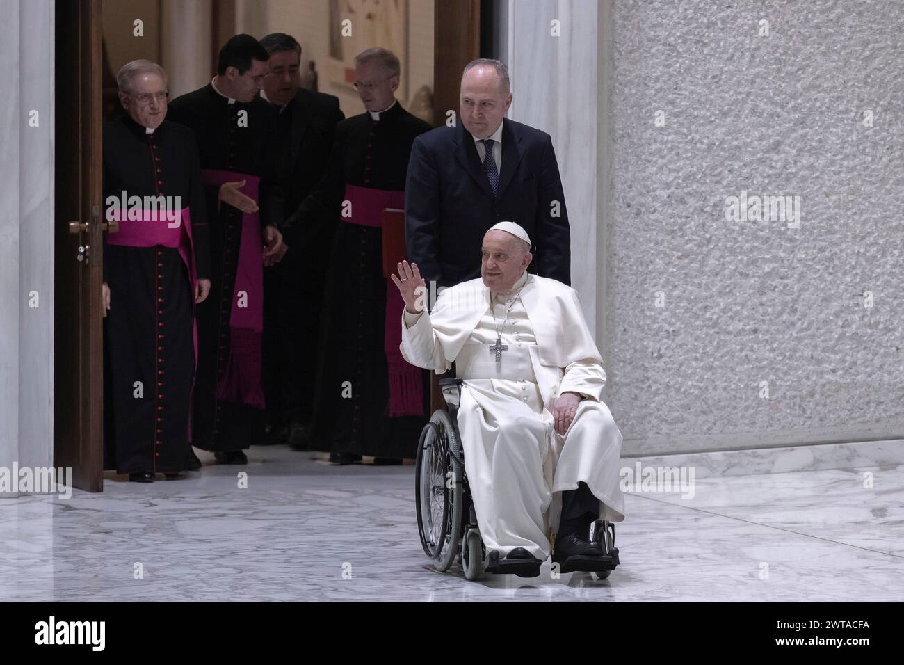 Vatican City, Vatican, 16 Match, 2024. Pope Francis meets with the ...
