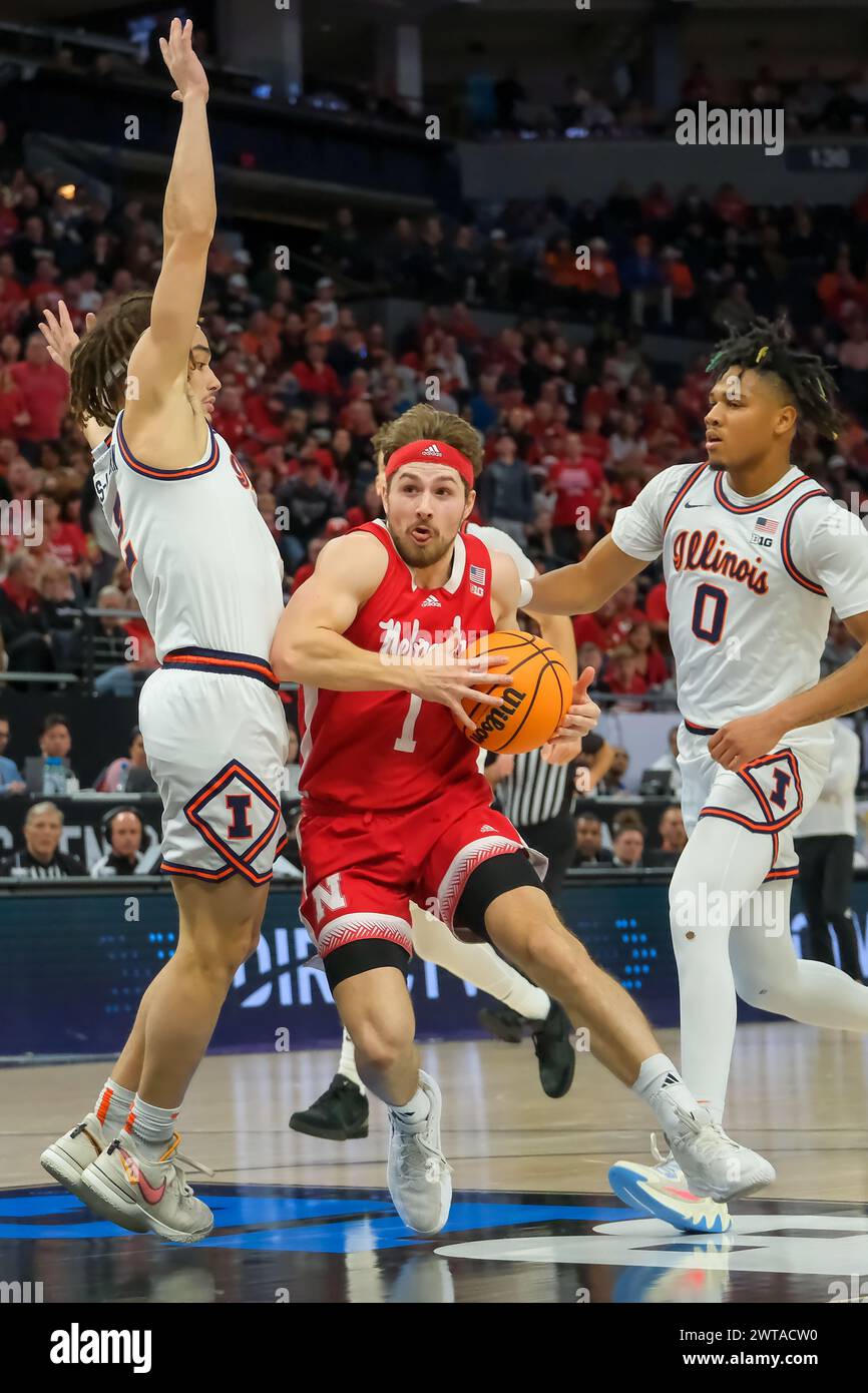 Minneapolis, Minnesota, USA. 16th Mar, 2024. Nebraska Cornhuskers guard ...