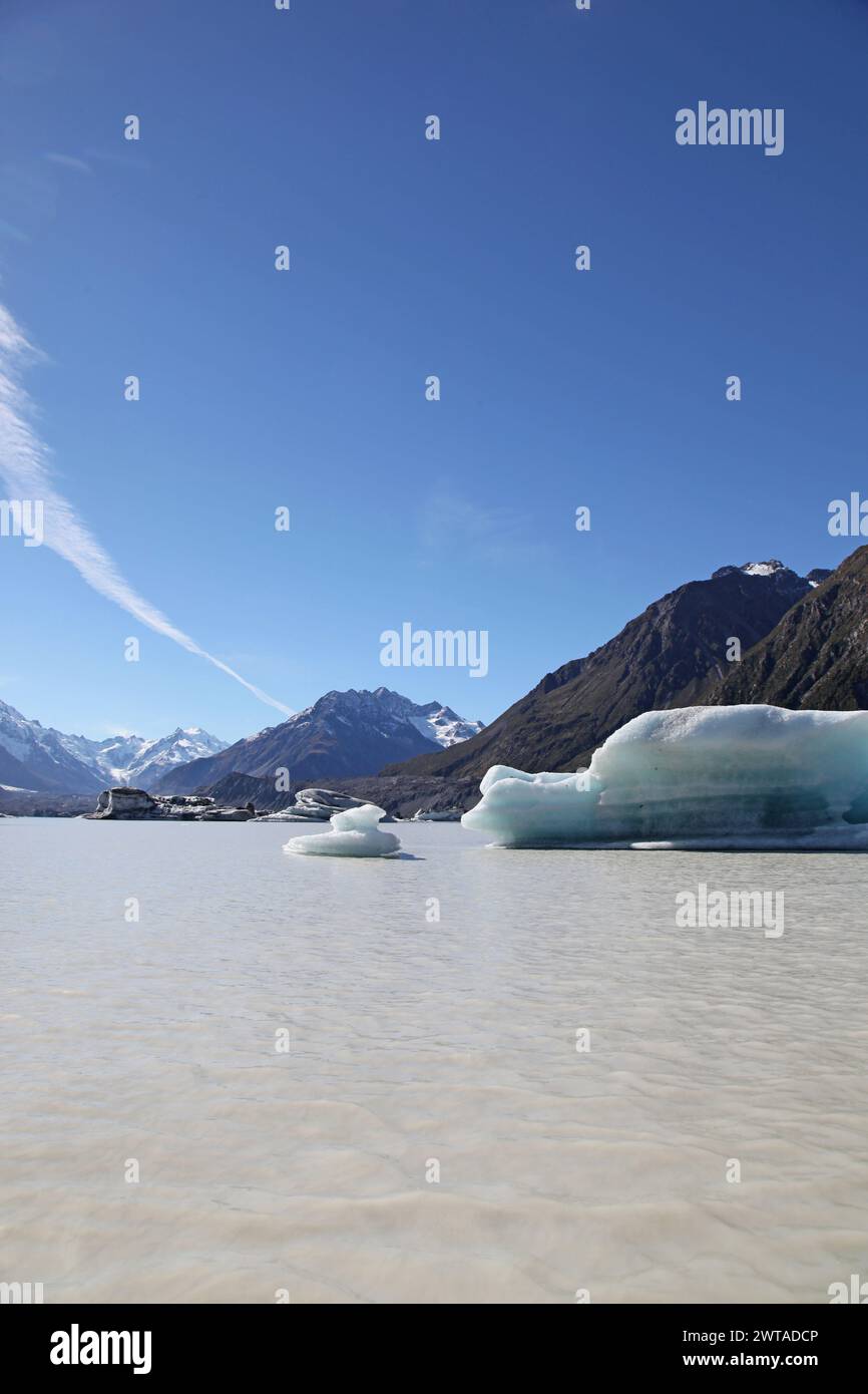 This iceberg is located in Tasman Lake at the terminal of the massive ...