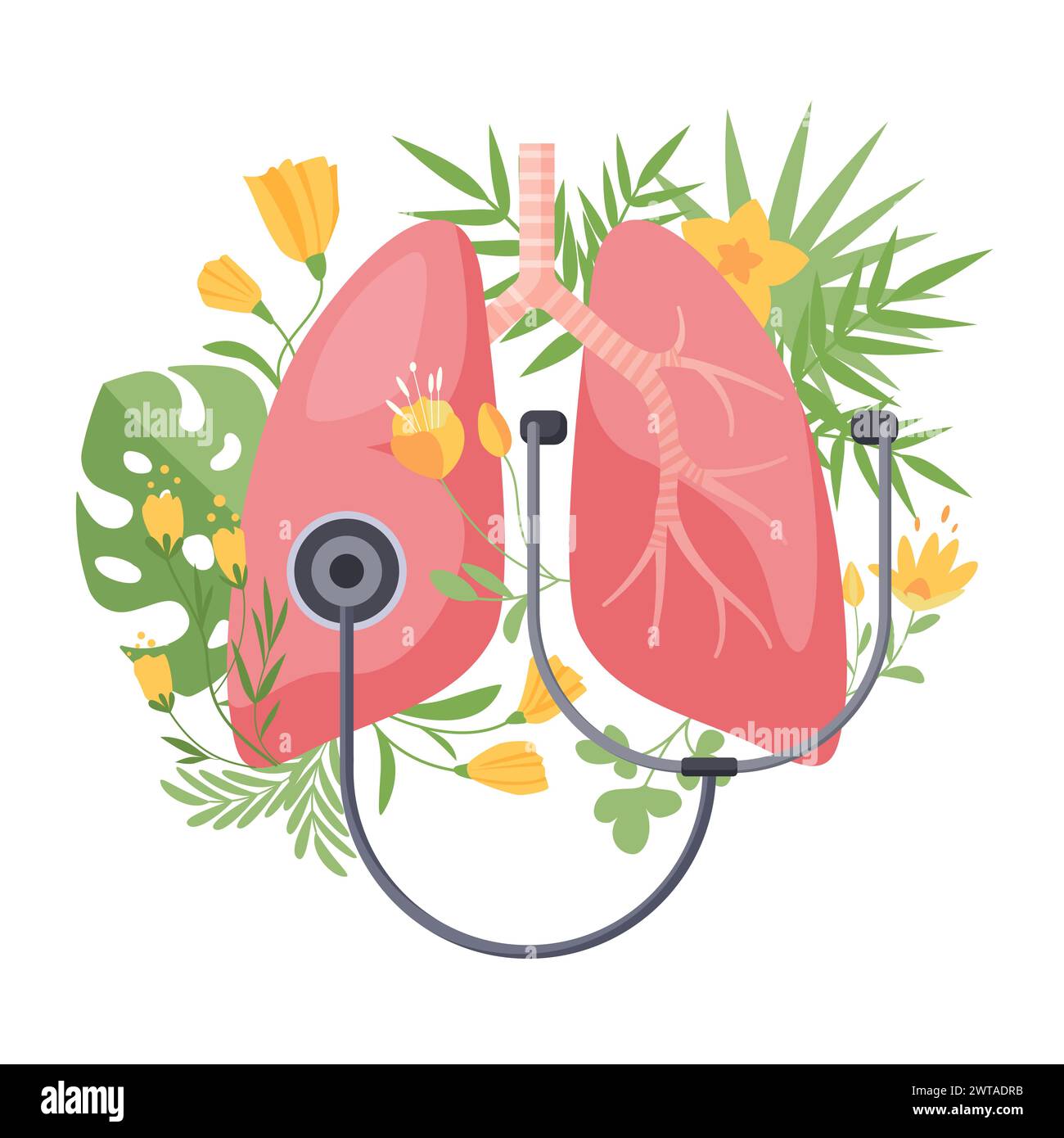 Lung health support and care, pulmonology checkup. Human lungs in ...