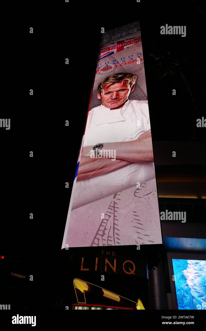 Las Vegas, Nevada, USA 7th March 2024 Gordon Ramsay Billboard at The ...