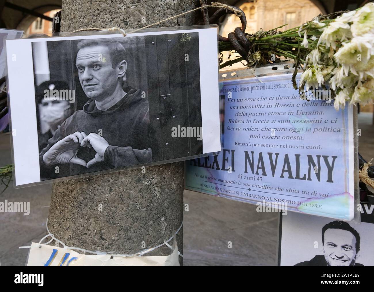 Milan, Italy. 16th Mar, 2024. In memory of Alexei Navalny, a Russian ...
