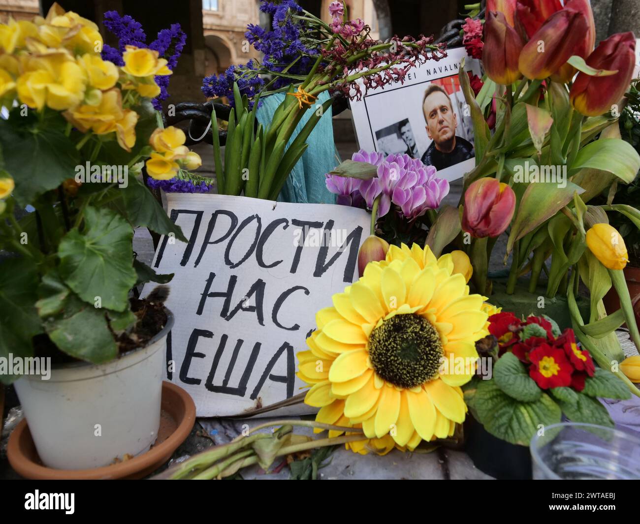 Milan, Italy. 16th Mar, 2024. In memory of Alexei Navalny, a Russian ...