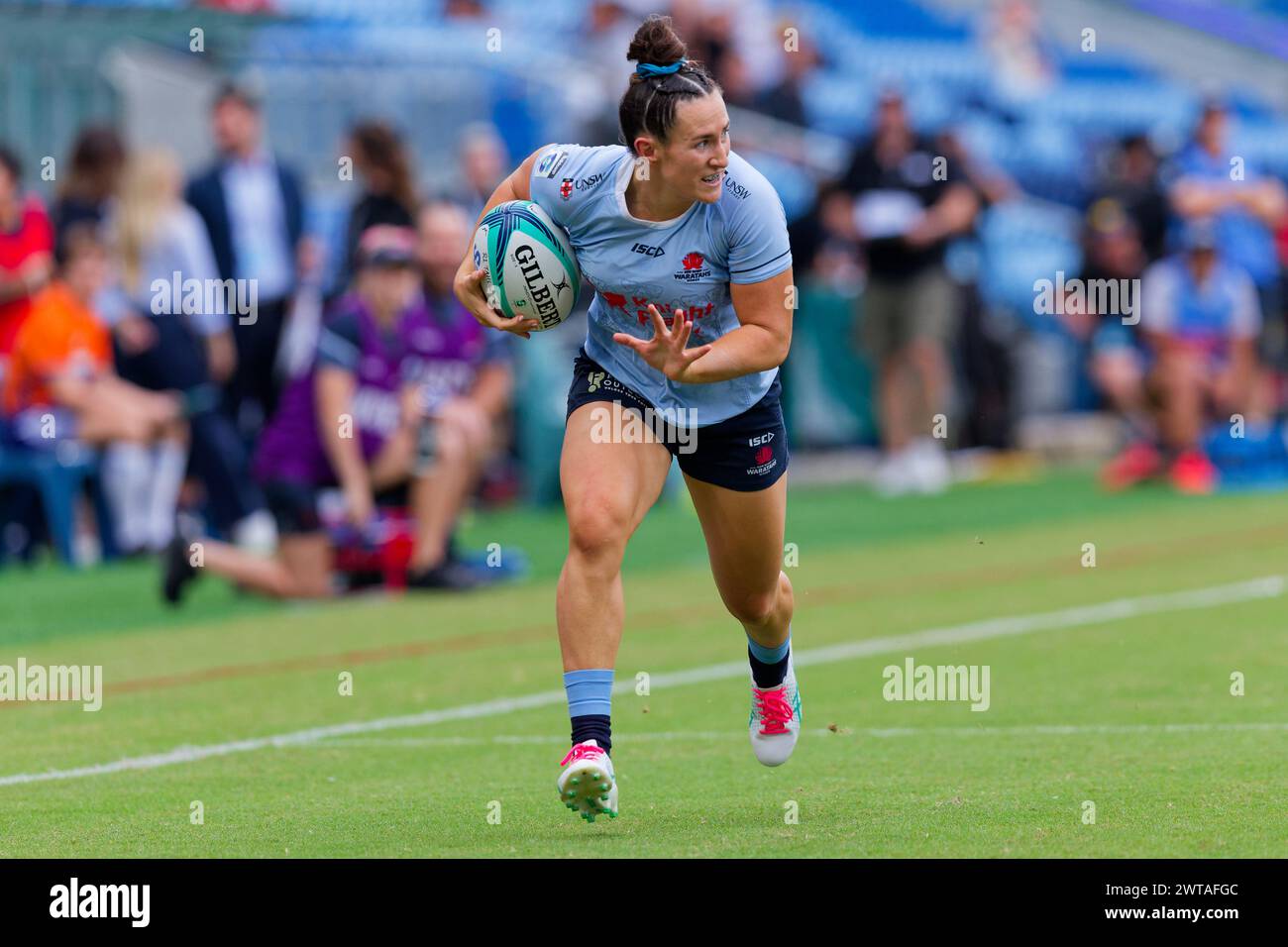 Sydney, Australia. 16th Mar, 2024. Maya Stewart of the Waratahs runs ...