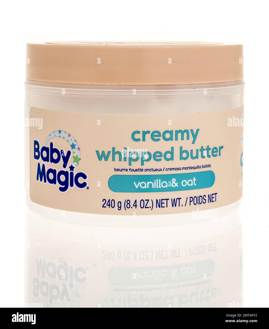 Winneconne, WI - 9 March 2024: A bottle of Baby magic creamy whipped ...