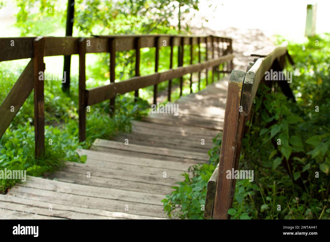 Wooden boardwalk railing in summer hi-res stock photography and images ...