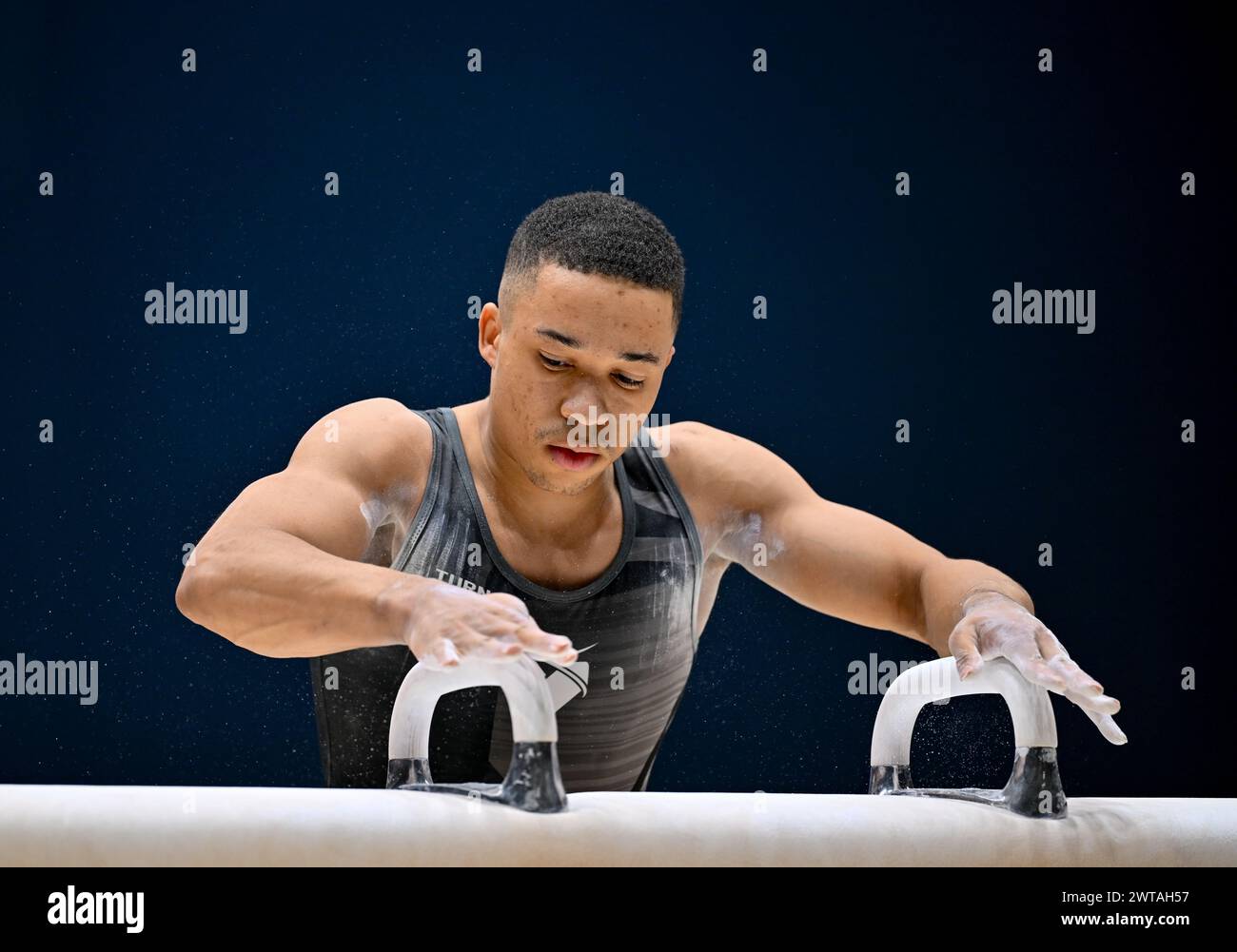 Liverpool, England, UK. 16th Mar, 2024. Joe FRASER on the Pommel Horse ...