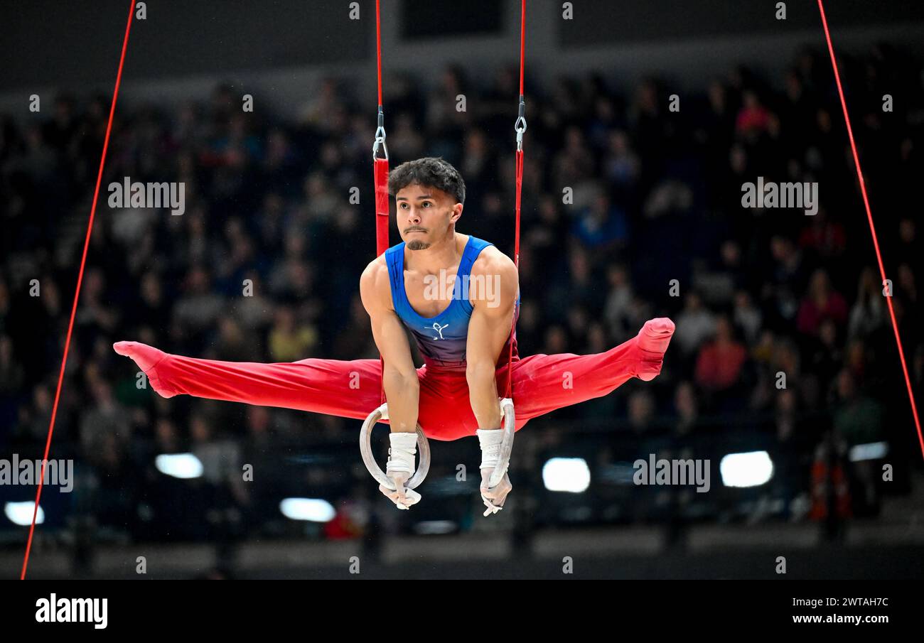 Liverpool, England, UK. 16th Mar, 2024. Jake JARMAN on the Rings during ...