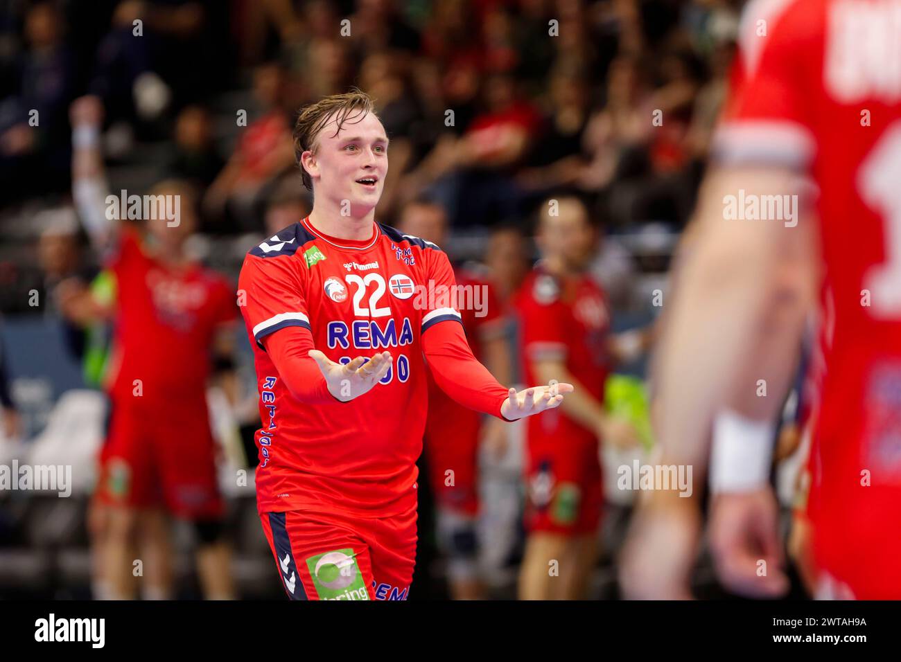 Tatabanya, Hungary 20240316.Tobias Grondahl in the match between Norway ...