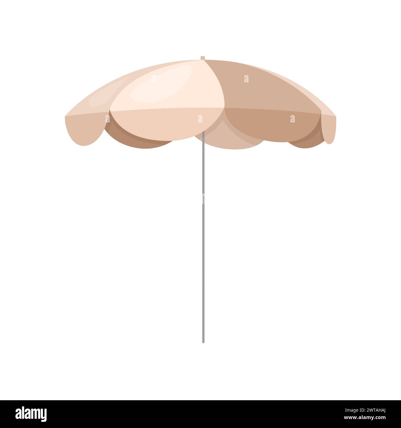Summertime beach umbrella. Beach sunbathing tools, sea umbrella instrument cartoon vector ...