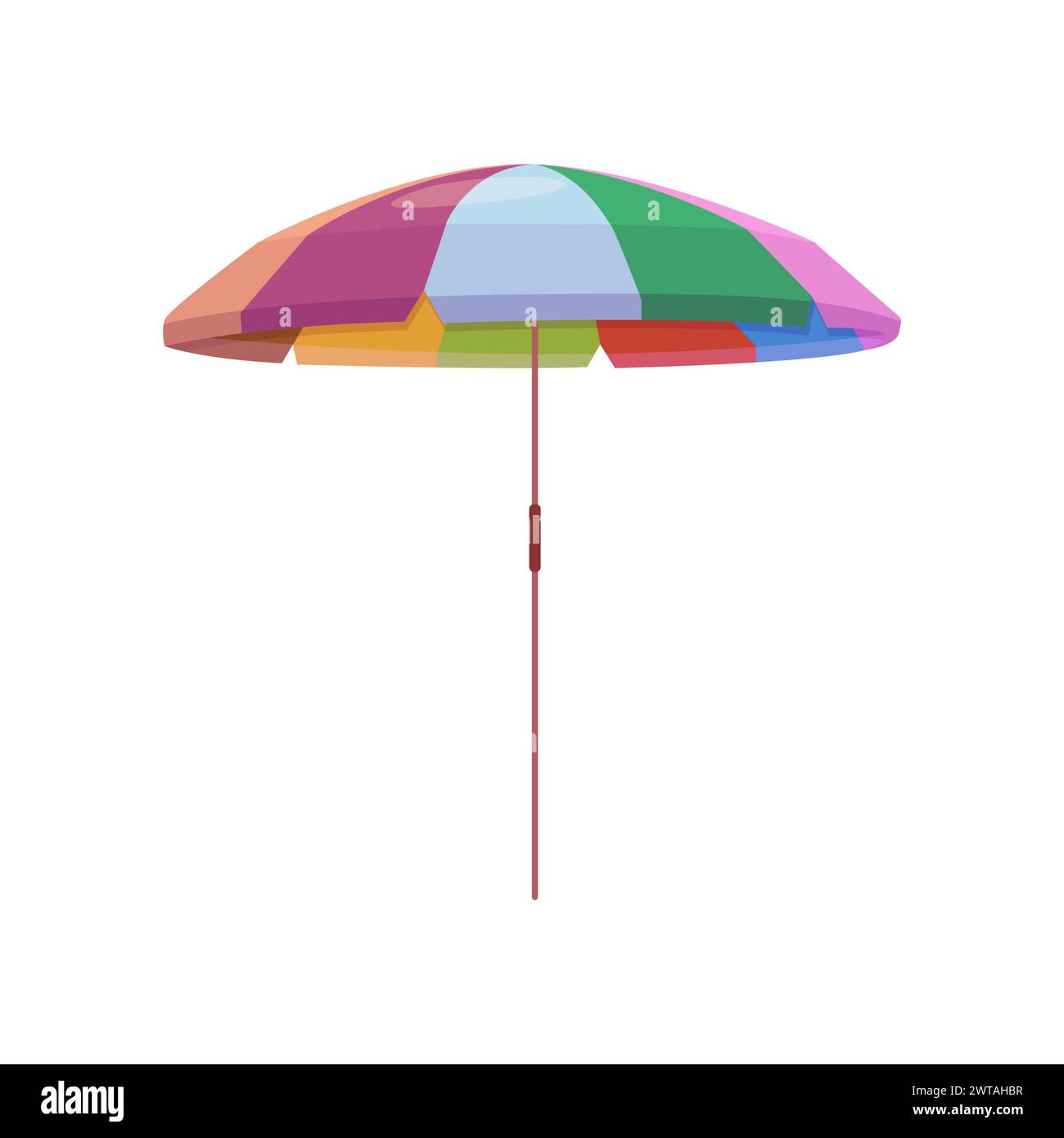 Summer beach sunshade. Beach sunbathing tools, sea umbrella instrument cartoon vector ...