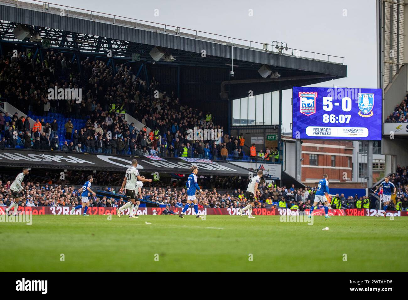 A general view of Ipswich Town FC stadium after 5-0 during the Sky Bet ...
