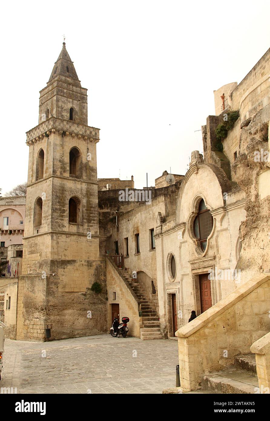 Matera, Italy. Exterior view of the ancient Church of Saint Peter ...