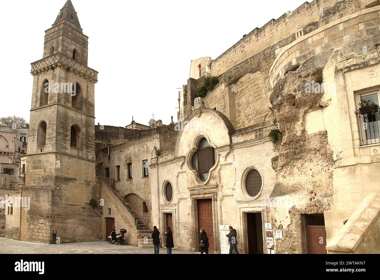 Matera, Italy. Exterior view of the ancient Church of Saint Peter ...
