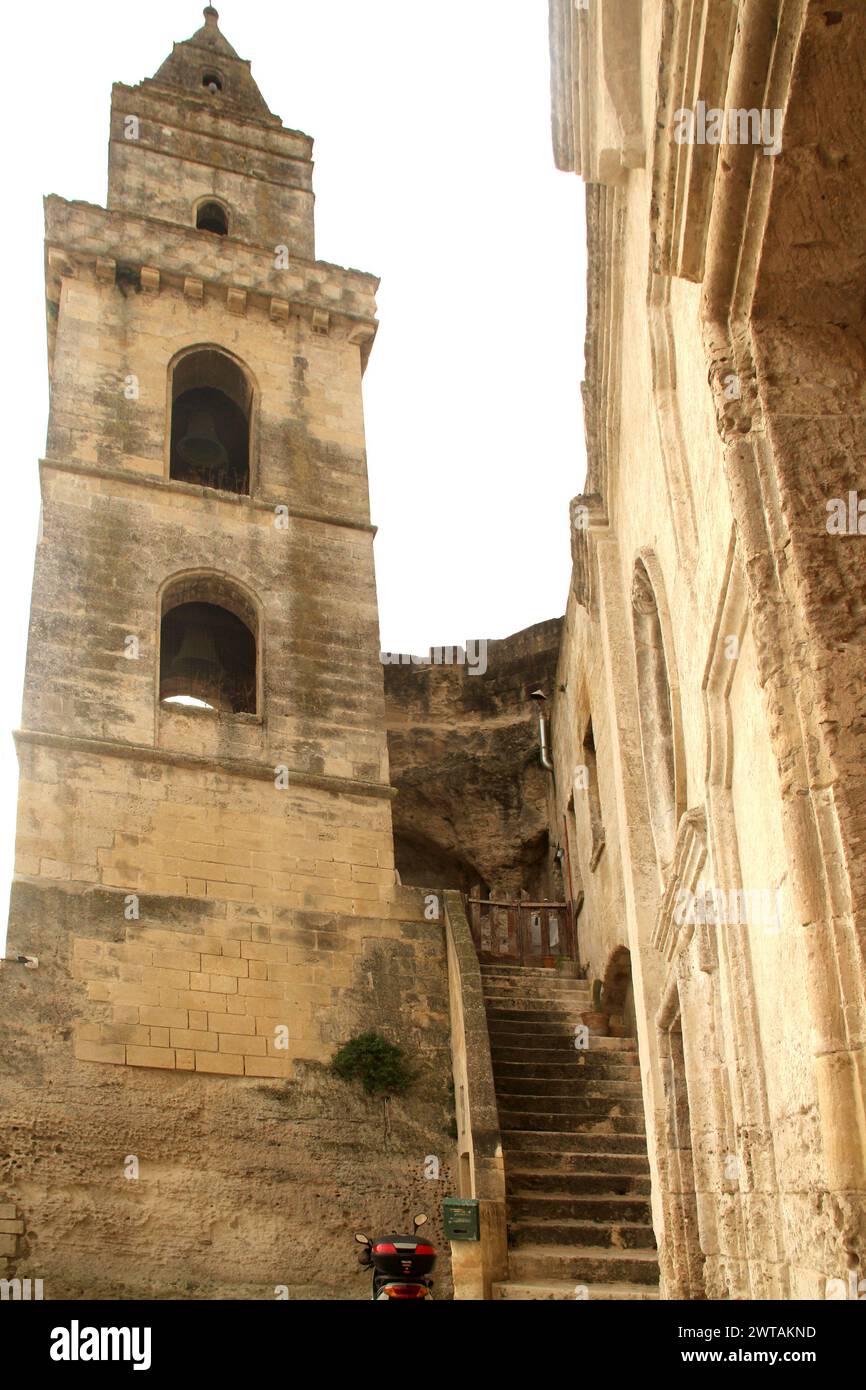 Matera, Italy. The tower of the ancient Church of Saint Peter 'Barisano ...