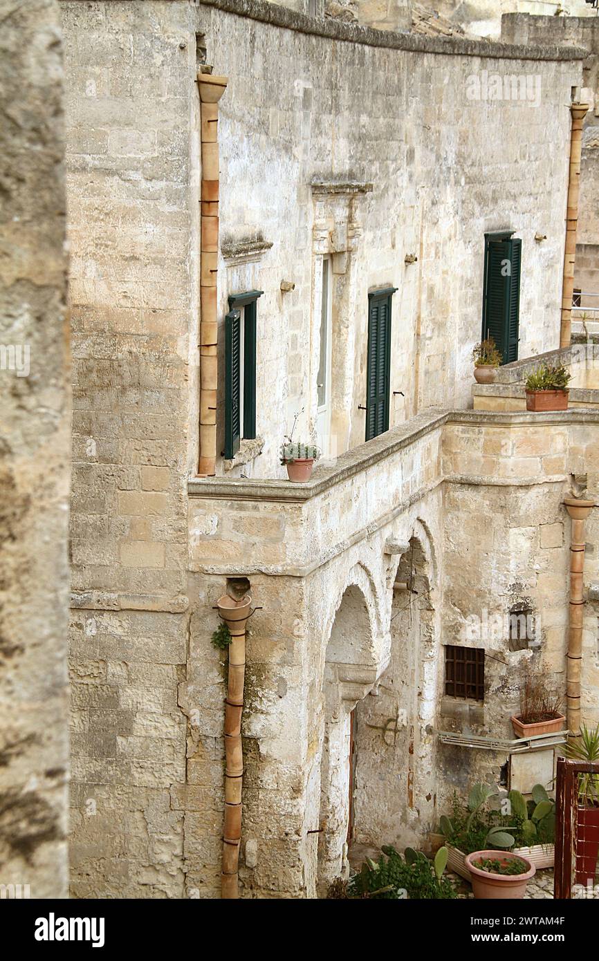 Matera, Italy. Beautiful old building in the ancient Sassi di Matera ...