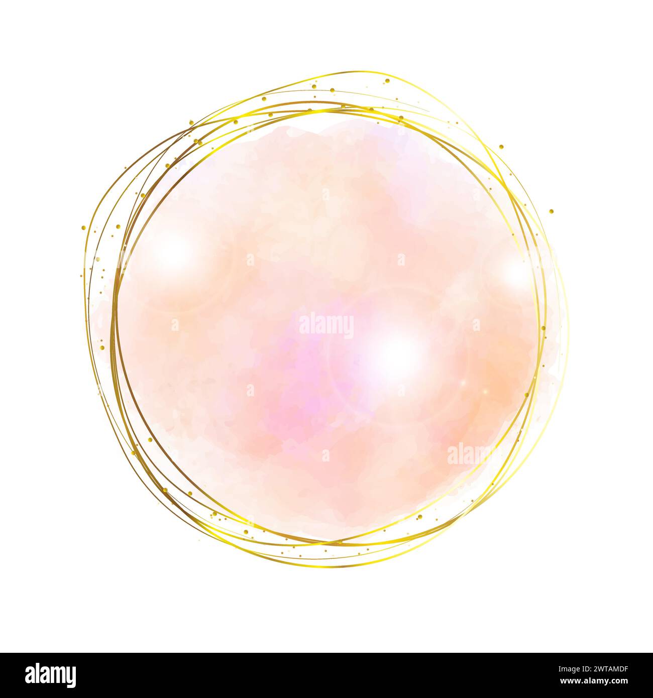 Peach Feminine Brush Circle Sparkle Logo Template Vector Stock Vector ...