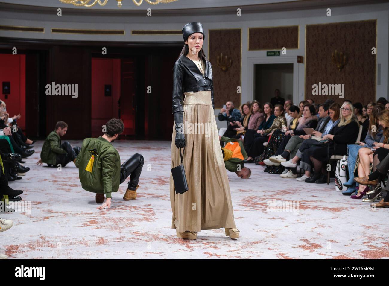 A model walks the runway at the Maison Mesae fashion show during Madrid ...