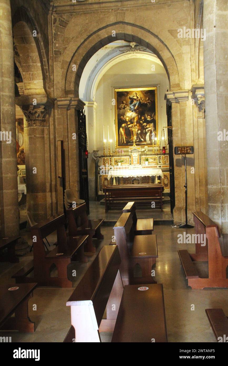 Matera, Italy. Interior of the Church Saint John the Baptist (Chiesa di ...