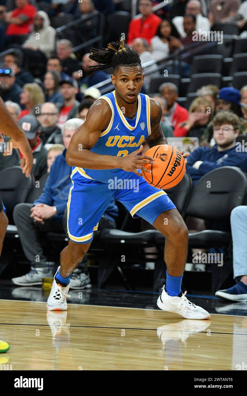 LAS VEGAS, NV - MARCH 14: UCLA Bruins guard Dylan Andrews (2) drives to ...
