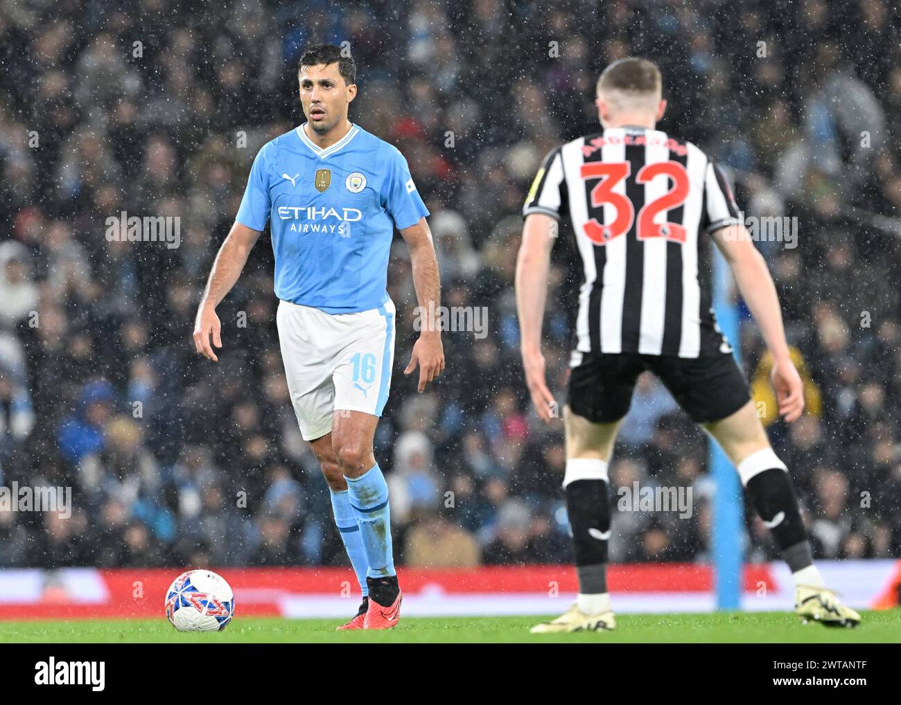 Rodri of Manchester City in action, during the Emirates FA Cup Quarter ...