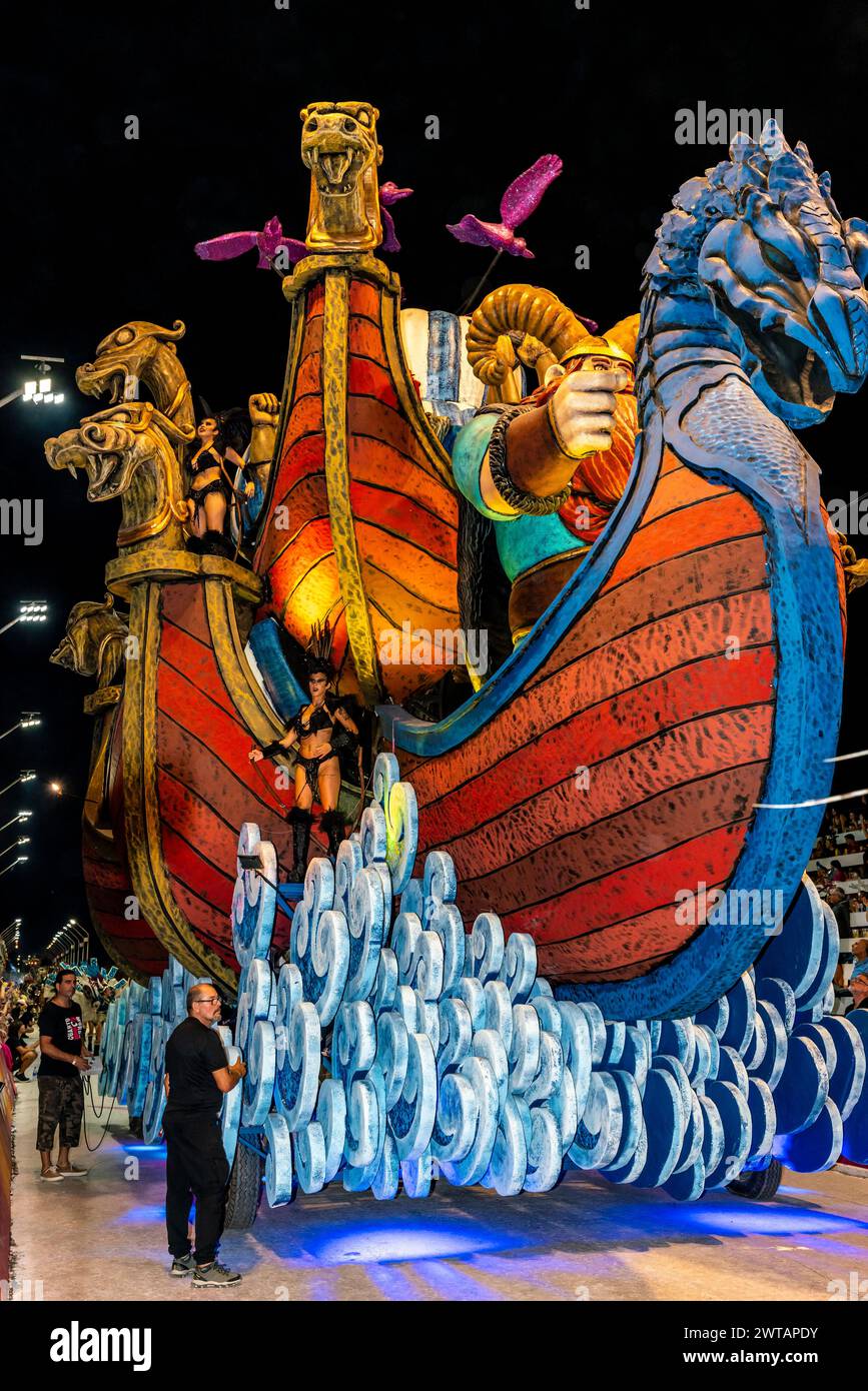 A Beautiful Young Woman Dancing On A Carnival Float In The Corsodromo ...