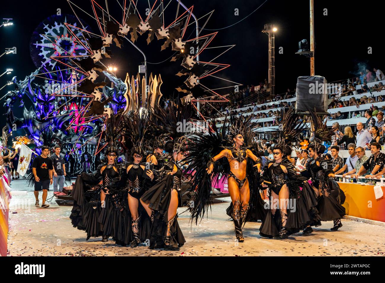 A Carnival Float and Group of Young People Dancing In The Corsodromo at ...