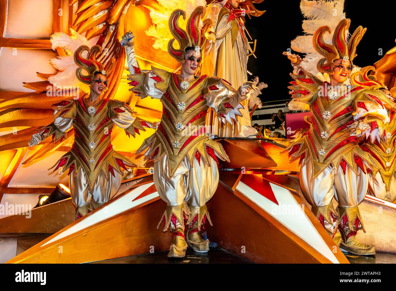 Young Women Dancing On A Carnival Float In The Corsodromo at The Annual ...