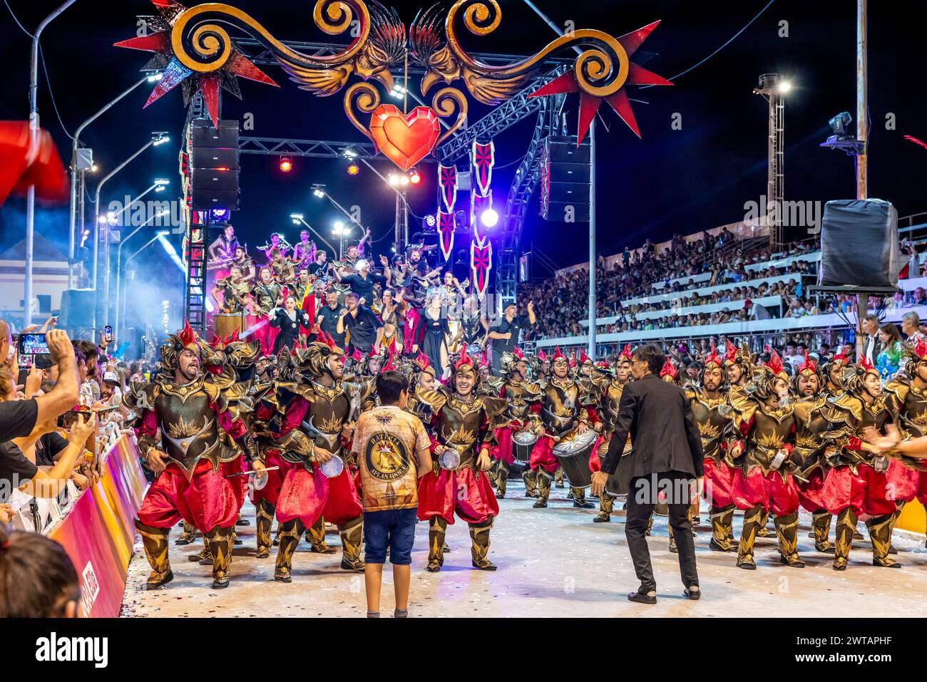A Carnival Float and Drummers In The Corsodromo at The Annual Carnaval ...