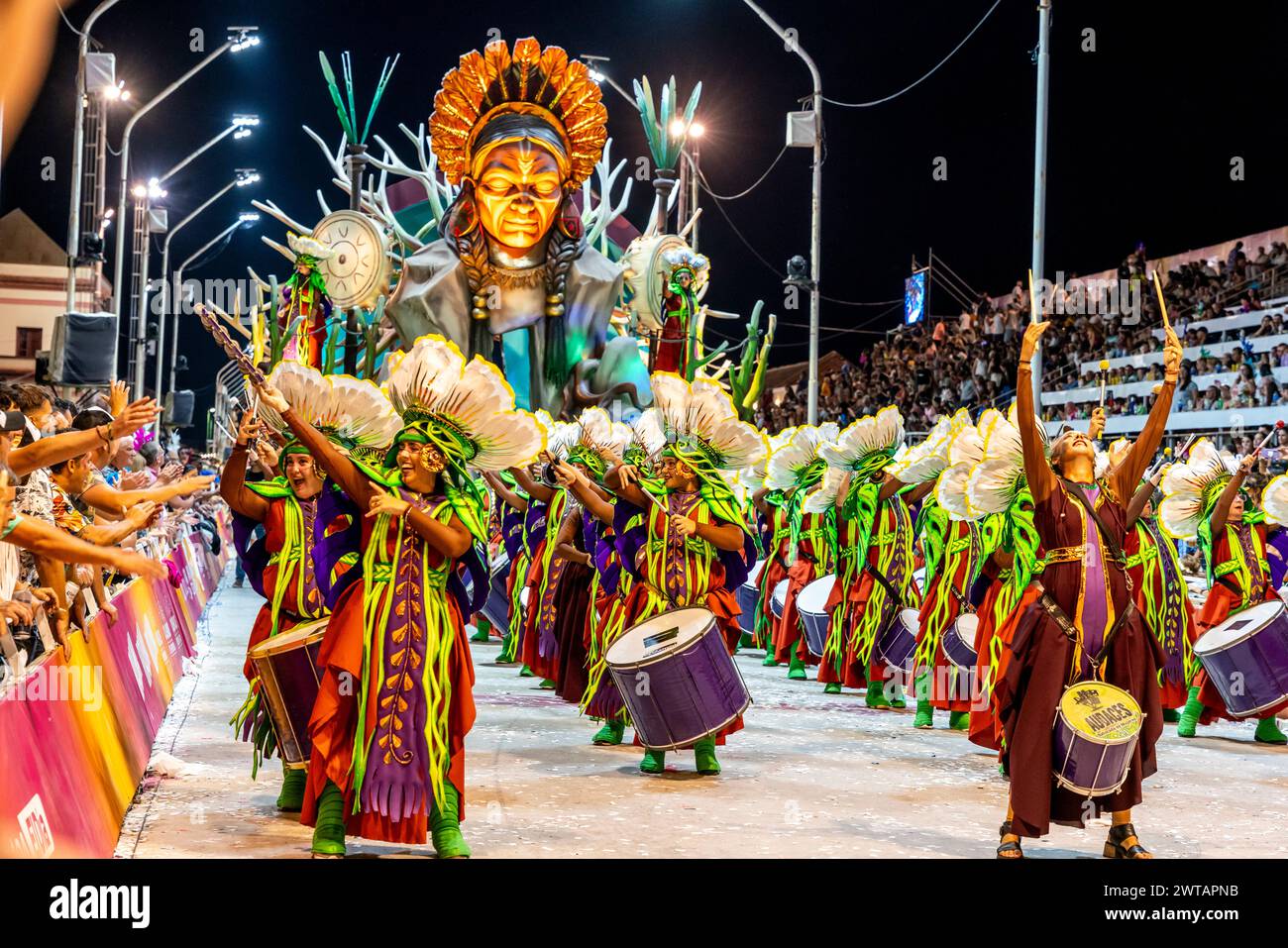 A Group of Drummers and Carnival Float In The Corsodromo at The Annual ...