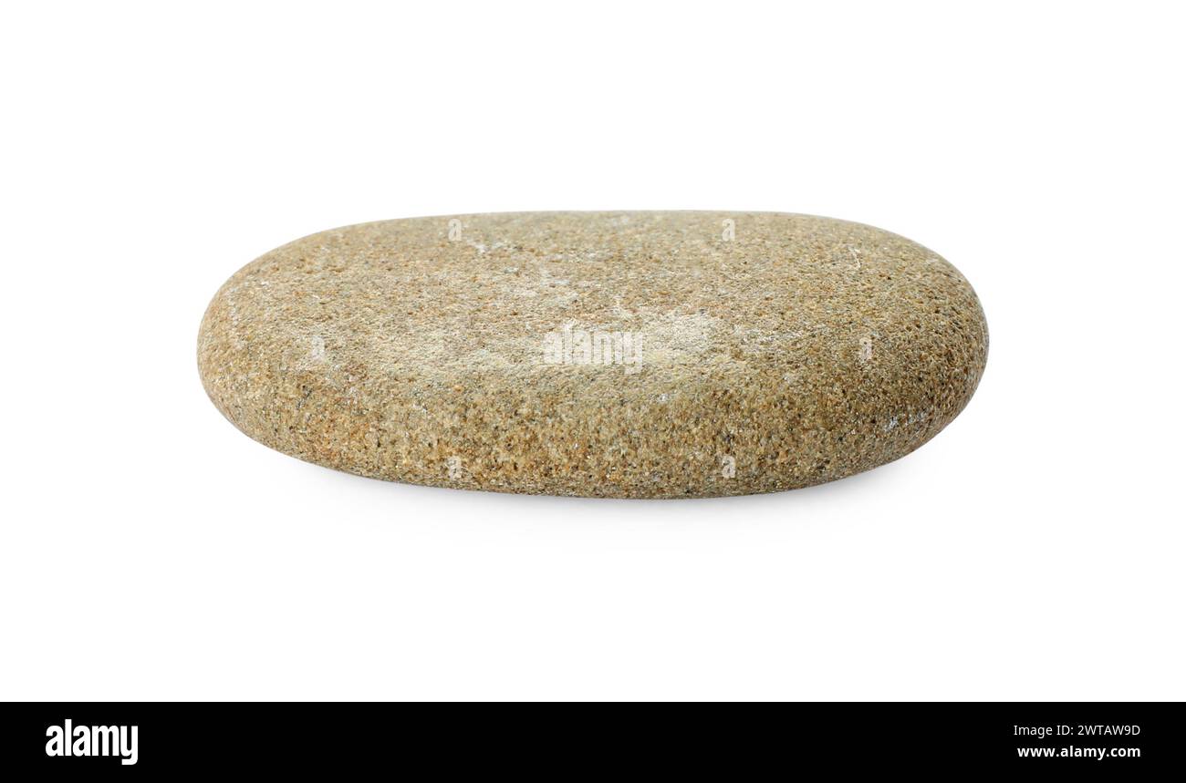 One light grey stone isolated on white Stock Photo - Alamy