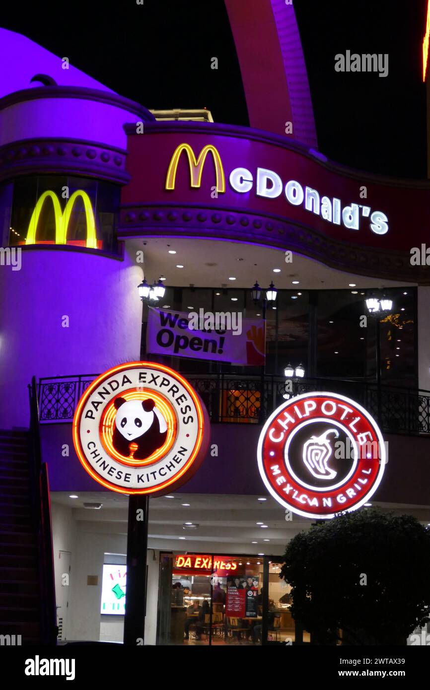 Las Vegas, Nevada, USA 7th March 2024 McDonalds, Panda Express and ...