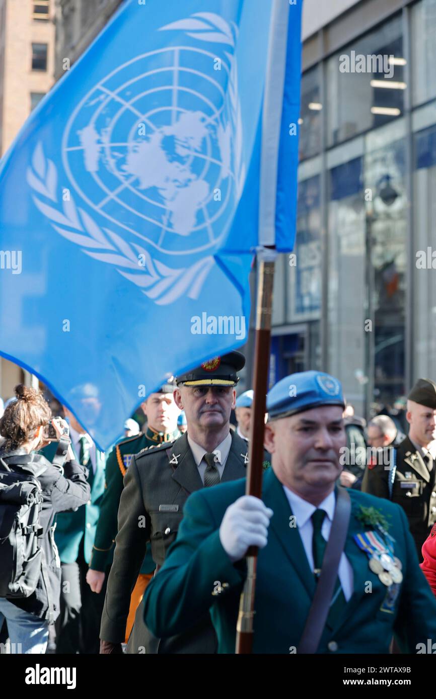 Fifth Avenue, New York, USA, March 16, 2024 - United Nations Irish ...