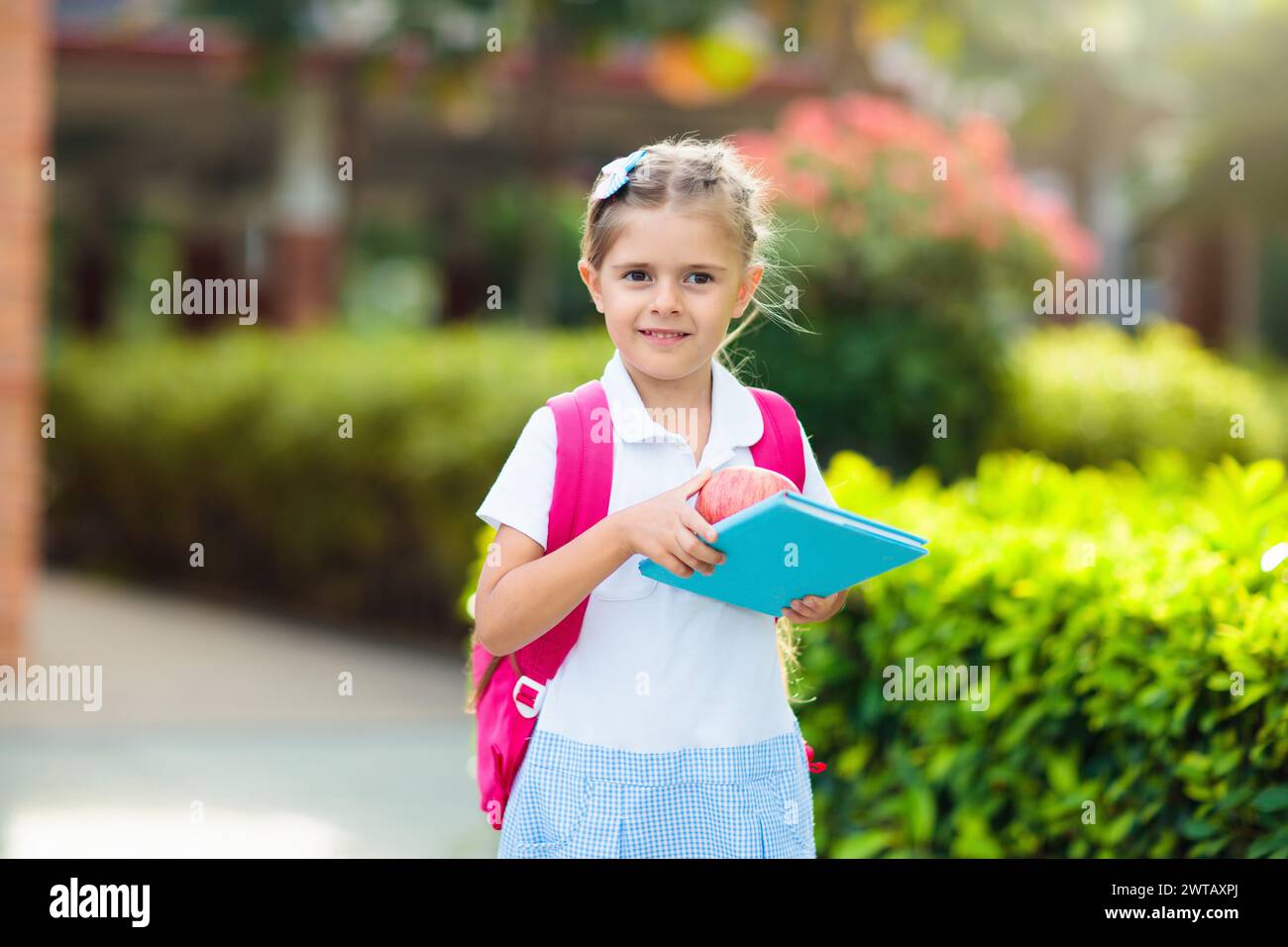 Child going back to school. Start of new school year after summer ...
