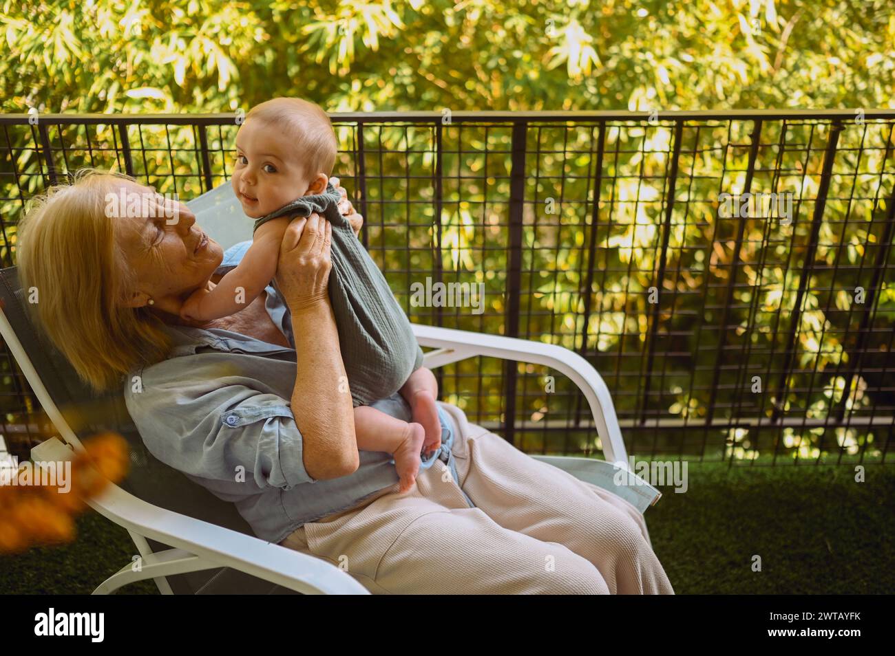 Beautiful happy smiling senior elderly woman holding on hands cute ...