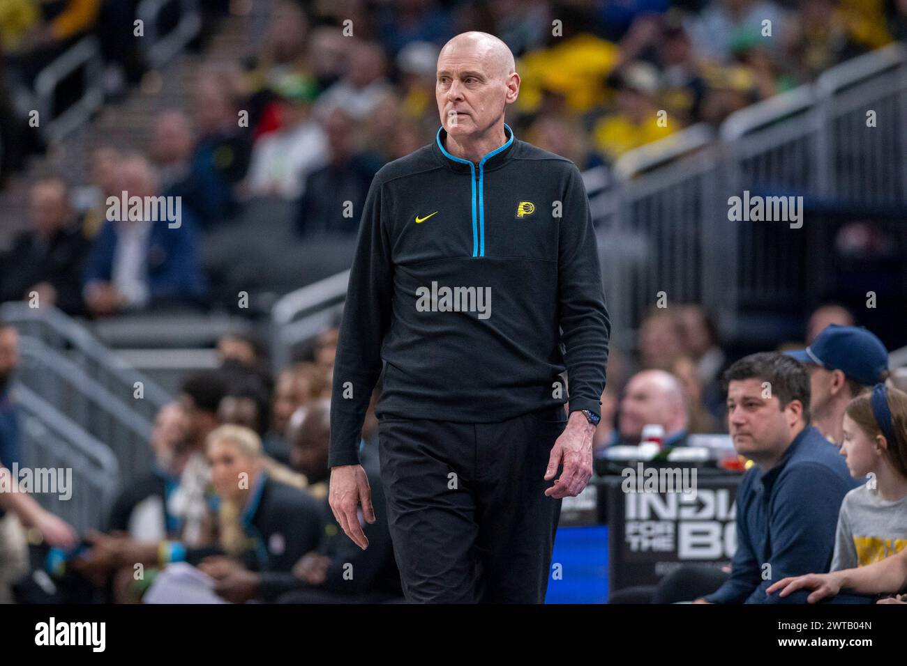 Indiana Pacers head coach Rick Carlisle watches play on the court ...