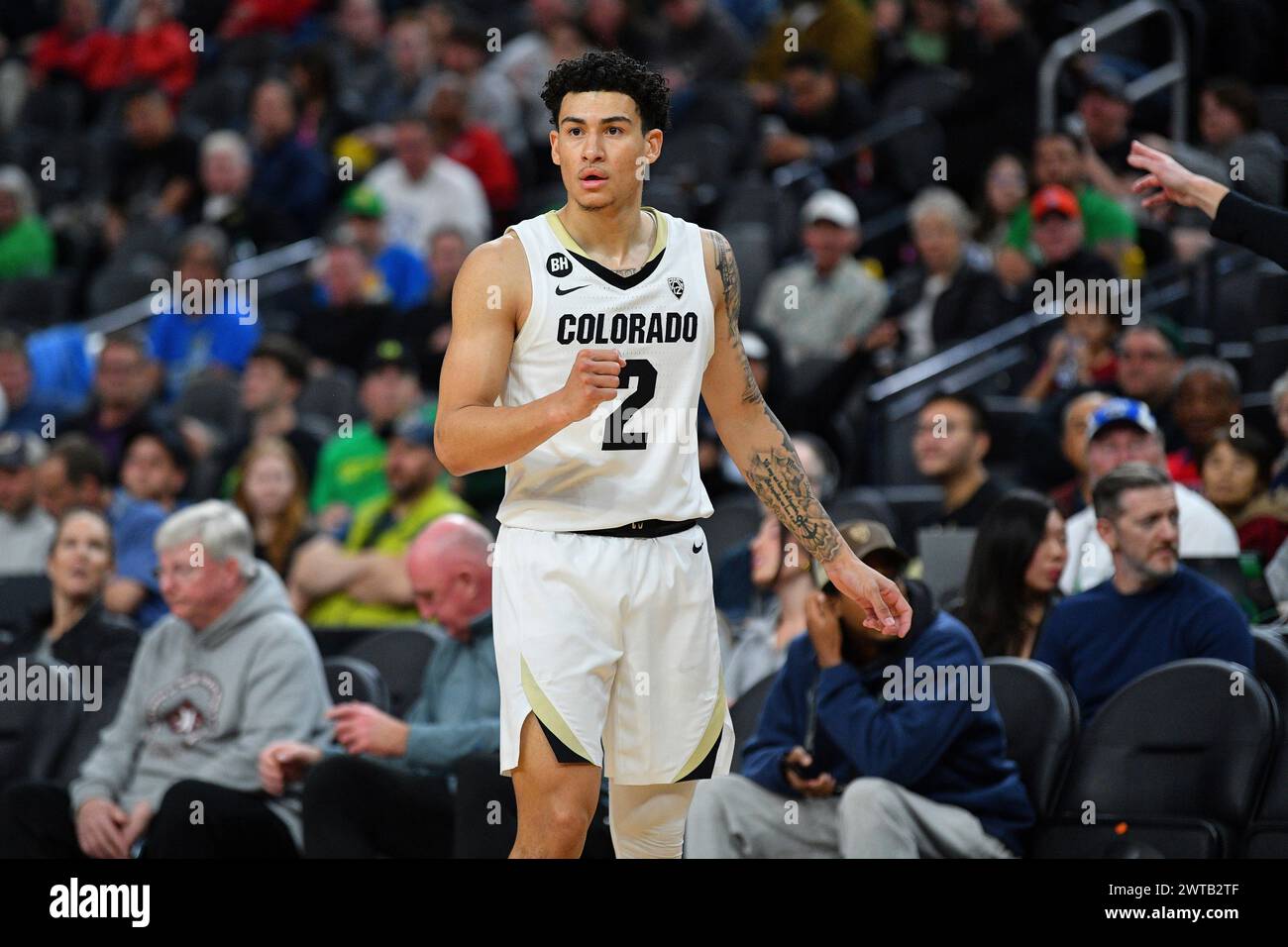 LAS VEGAS, NV - MARCH 16: Colorado Buffaloes guard KJ Simpson (2 ...