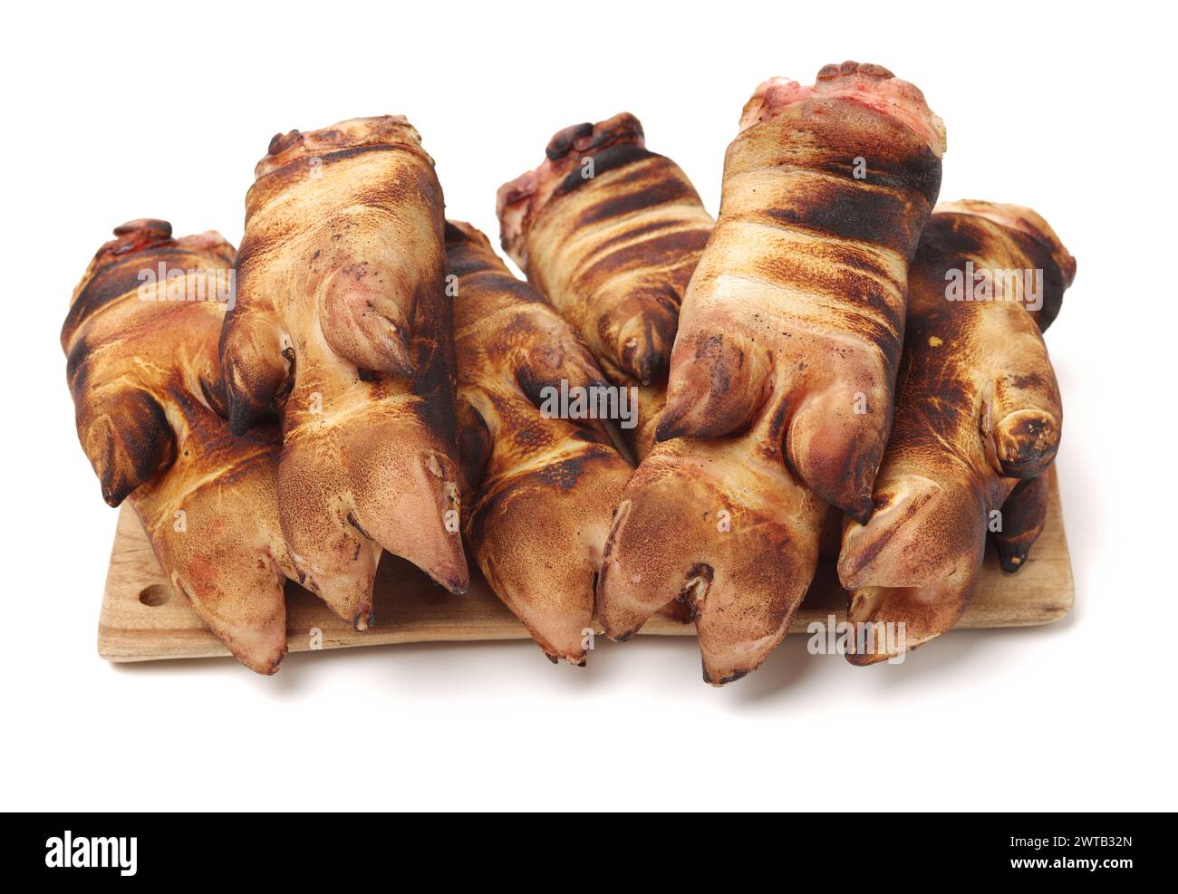 fresh pig trotter on white background Stock Photo - Alamy
