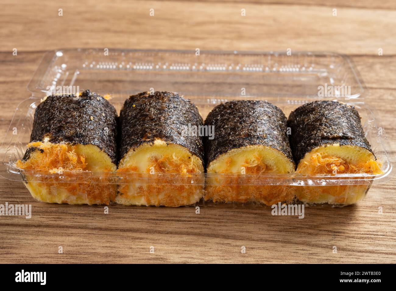 angle view seaweed meat floss rolls at horizontal composition Stock ...