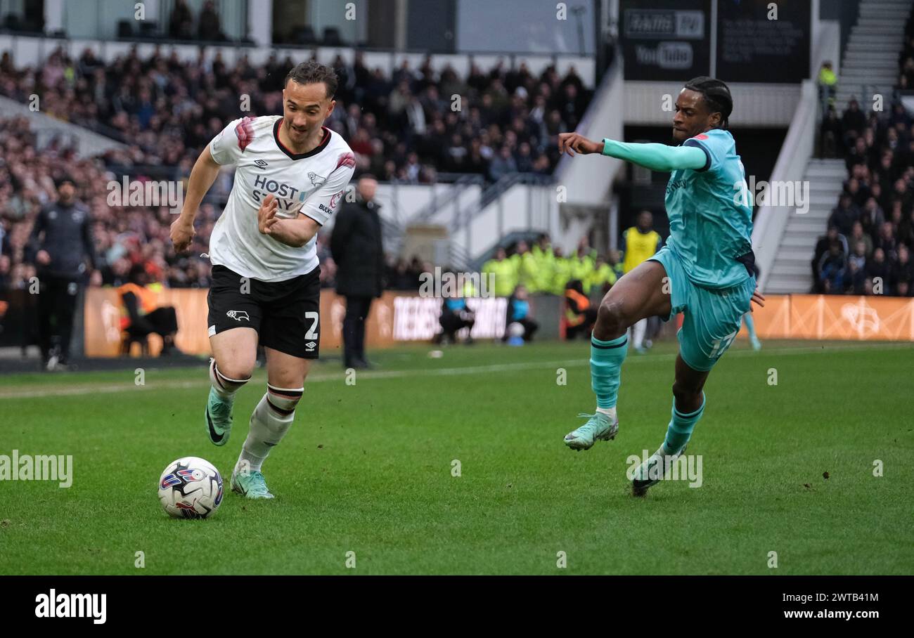 Pride Park, Derby, Derbyshire, UK. 16th Mar, 2024. League One Football ...