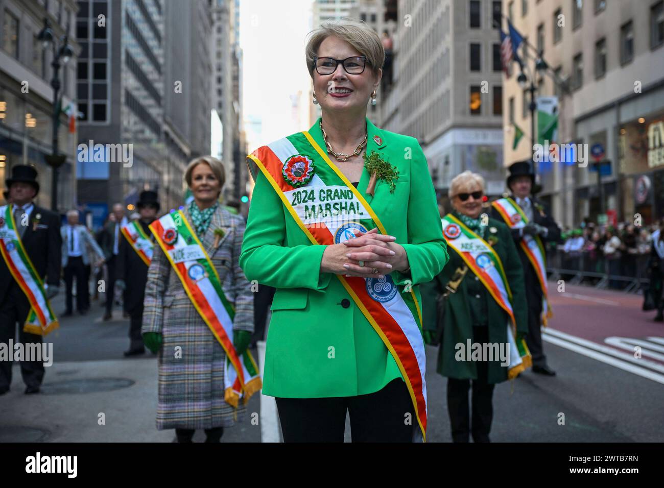 Photo by: zz/NDZ/STAR MAX/IPx 2024 3/16/24 Grand Marshal Maggie Timoney ...