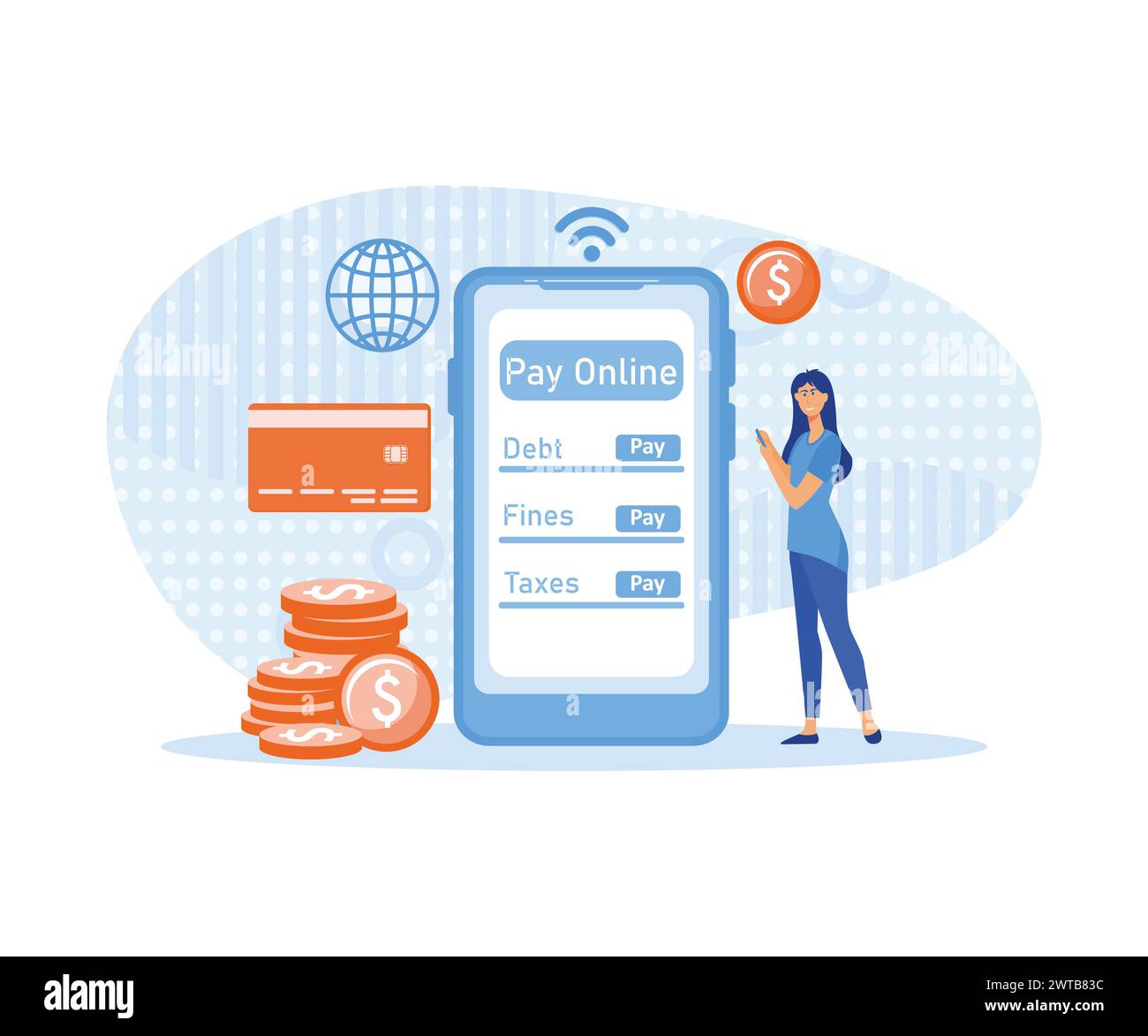 Woman tax bill Stock Vector Images - Alamy