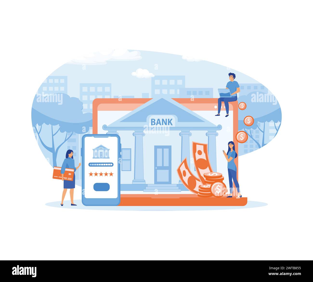 Mobile phone website accounting Cut Out Stock Images & Pictures - Alamy