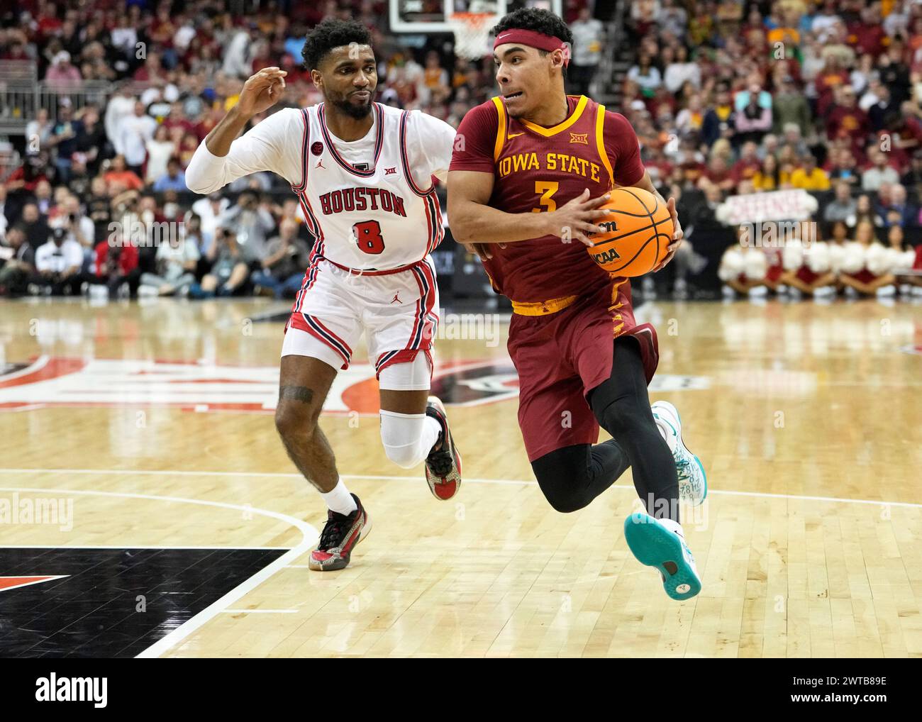 MAR 16 2024: Iowa State Cyclones guard Tamin Lipsey (3) drives to the ...