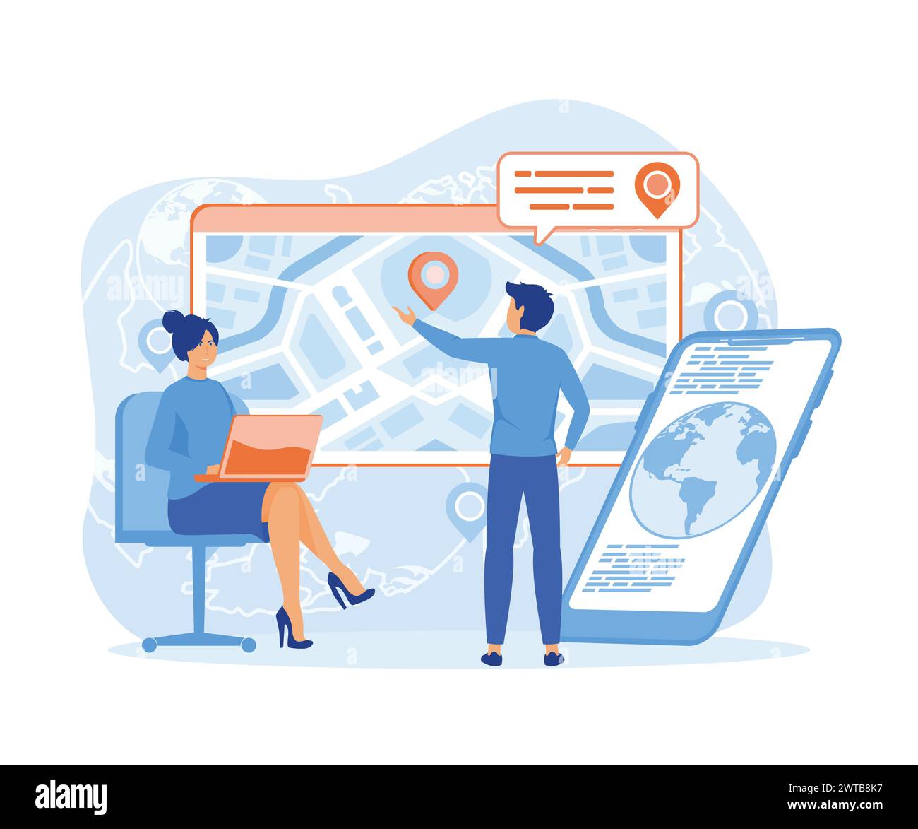 Mapping vector vecto Cut Out Stock Images & Pictures - Alamy