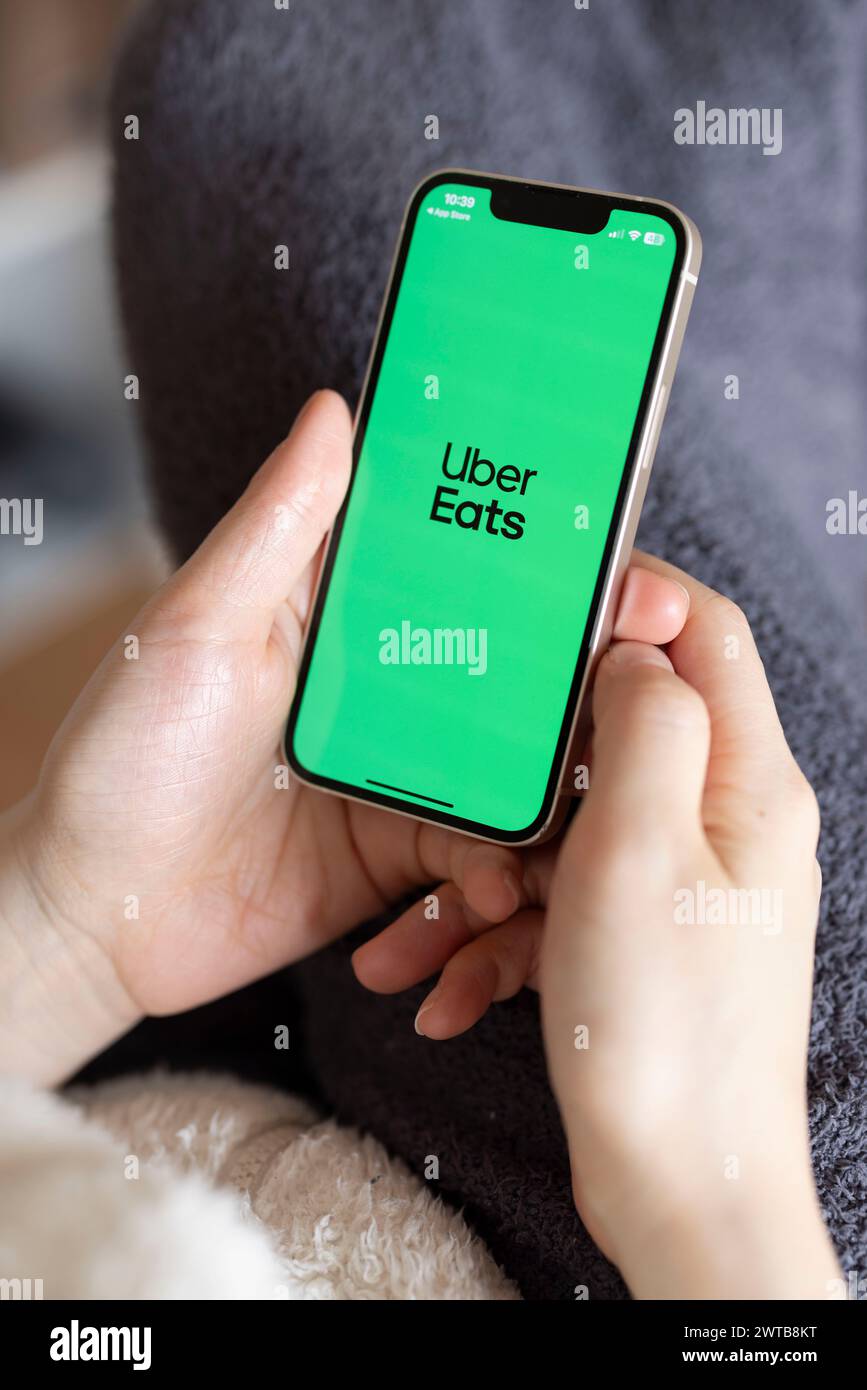 Japan. 17th Mar, 2024. In this photo illustration, the Uber Eats app ...